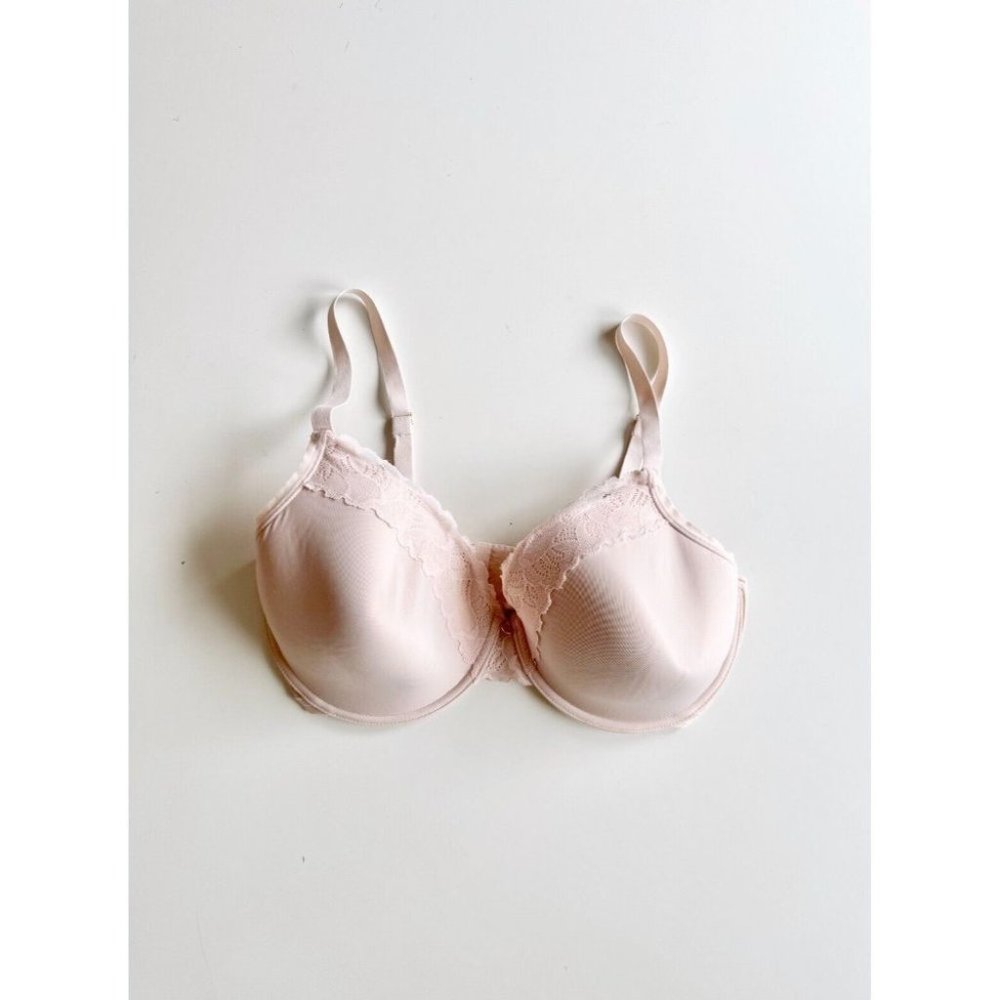 Natori Refined Contour Tulle Pink Lace Trim Underwire… - Gem